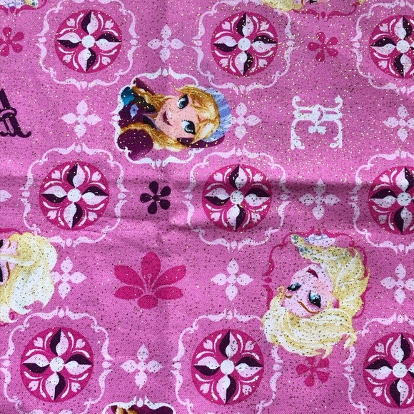 Disney | Other | Disney Frozen Elsa And Ana Patch Cotton Fabric 44 X 44 ...